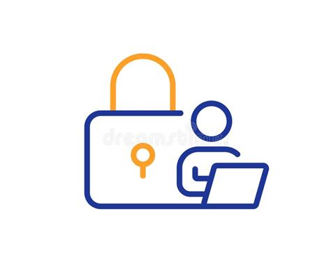 lock line icon security access sign vector stock vector