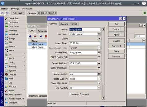 Basics Winbox Dhcp Opentux