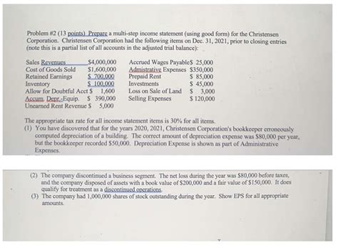 Solved Problem 2 13 Points Prepare A Multi Step Inco