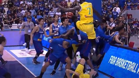 Australia V Philippines Basketball Brawl 2018 Thon Maker Kung Fu Kick