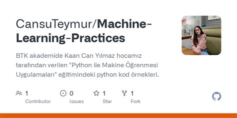 Github Cansuteymurmachine Learning Practices Btk Akademide Kaan Can Yılmaz Hocamız