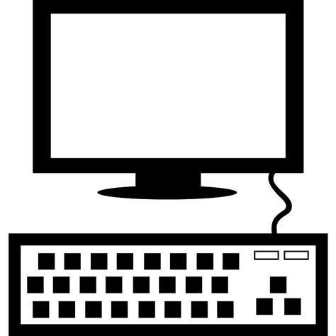 Workplace With Computer Monitor And Keyboard Vector Svg Icon Svg Repo