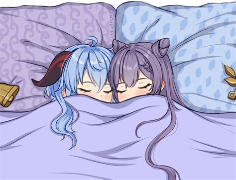 Sleepy Keqing And Ganyu Rkeqingmains