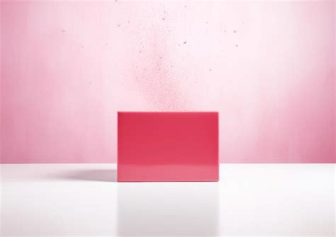 Premium Photo A Red Square Object Sitting On Top Of A White Table