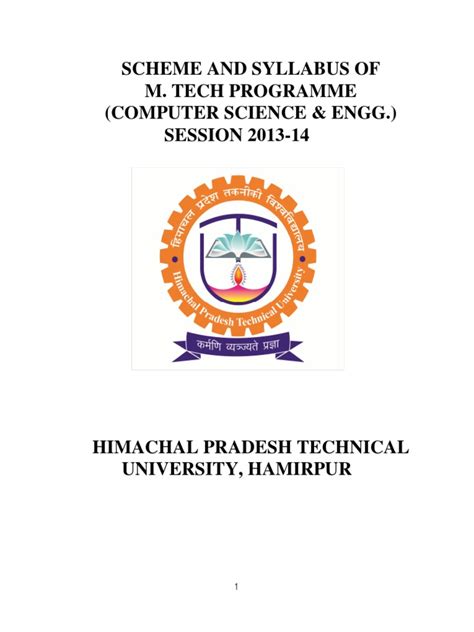 Scheme And Syllabus Of M Tech Programme Computer Science And Engg Session 2013 14 Pdf