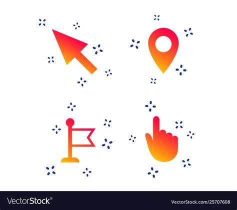Mouse Cursor Icon Hand Or Flag Pointer Symbols Vector Image