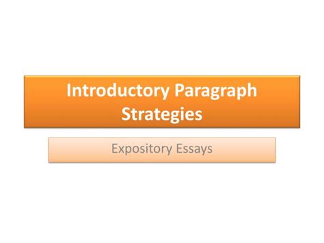 Introductory Paragraph