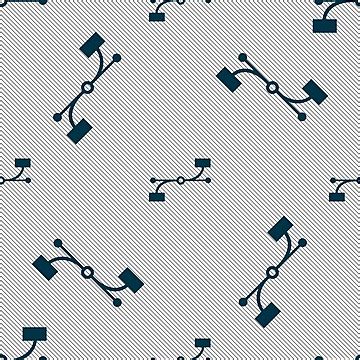 Iconic Bezier Curves Seamless Geometric Vector Pattern With Texture Vector Vertex Composition