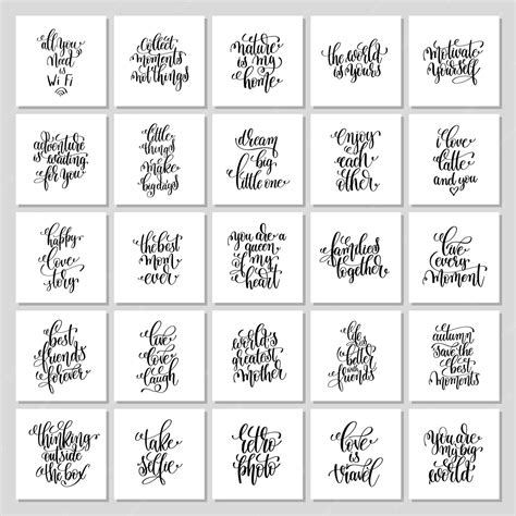 Premium Vector Set Of 25 Hand Lettering Motivational And
