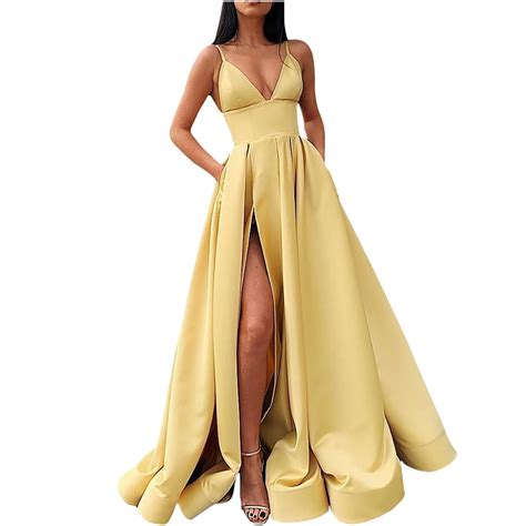 Leavingsuo Clearance Sleeveless Dresses For Women 2024 High Split Dress