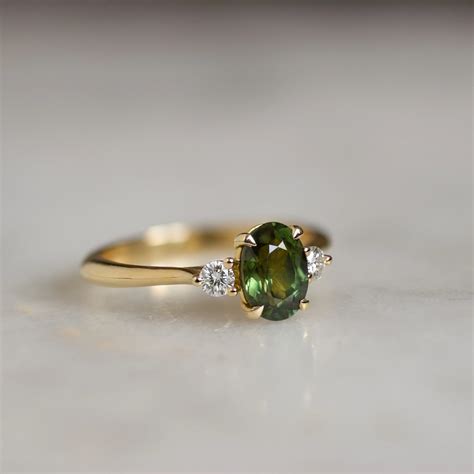 Green Sapphire Engagement Rings Wild Fawn Jewellery