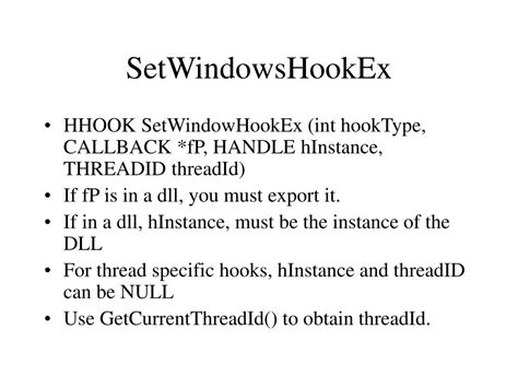 PPT Windows Hooks PowerPoint Presentation Free Download ID