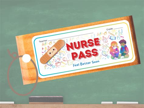 Hall Pass Set Bathroom Pass Nurse Pass Hall Pass Teacher Hall Pass