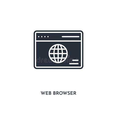 Web Browser Icon Simple Element Illustration Isolated Trendy Filled Web Browser Icon On White
