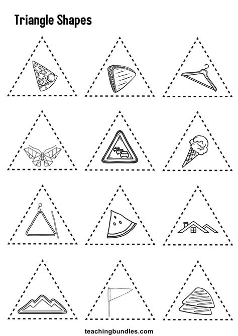 Triangle Shape Worksheets Teachingbundles