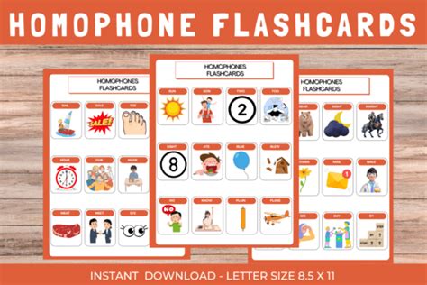 1 Classroom Homophones Flashcards Designs Graphics