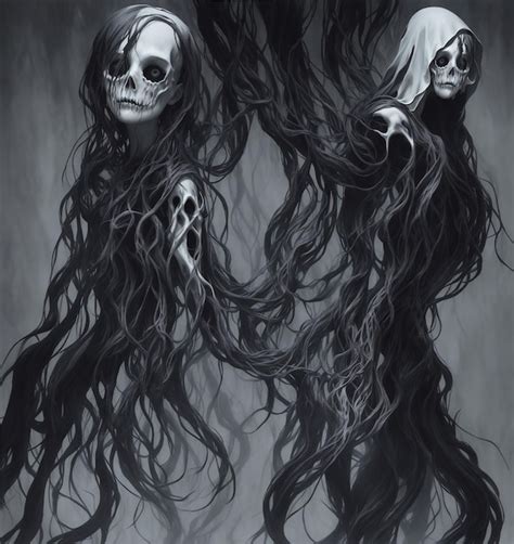 Premium Ai Image Scary Ghost Skeleton Woman For Halloween