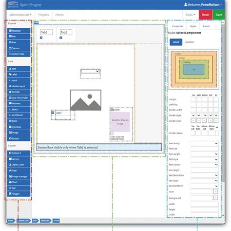 example of form design sub module which is used by builder managers to