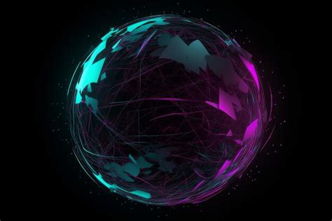 Premium Ai Image Purple Abstract Globe Figures Generate Ai