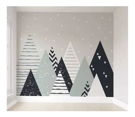Papel De Parede Montanhas Infantil Adesivo Pp71 6m² Parcelamento sem