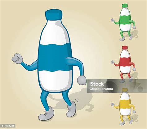 Dancing Milk Bottle Stock Illustration Download Image Now Bottle Cartoon Characters Istock