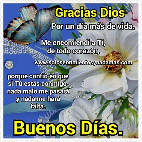 Gracias Dios por un día más de vida Solo sentimientos y nada mas