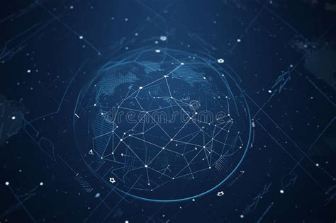 Futuristic Background Features Technology Network Data Connection And Cyber Security Stock