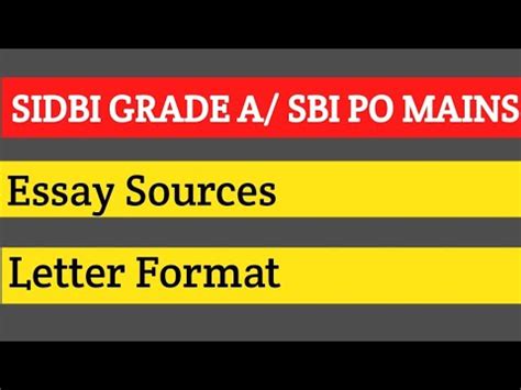 Descriptive Writing For Sbi Po Mains Sidbi Grade A Essay Formal Letter Format And Sources