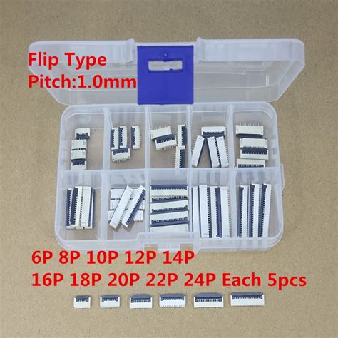 50pcs Box 1mm Pitch Under Clamshell Socket Fpc Ffc Flat Cable Connector