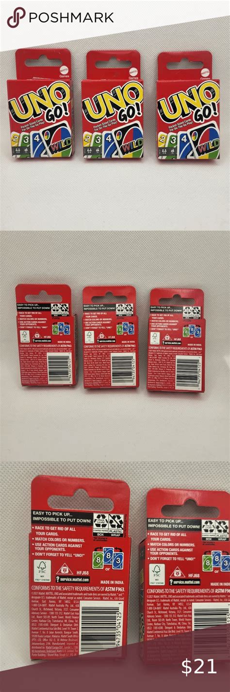 Mini Uno Go Card Game Pocket Sized Travel Uno