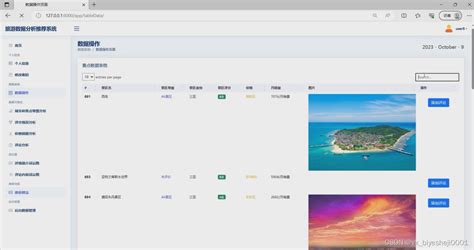 基于python旅游推荐系统 协同过滤算法 爬虫 Echarts可视化 Django框架（源码） 基于协同过滤算法的旅游数据可视化推荐系统