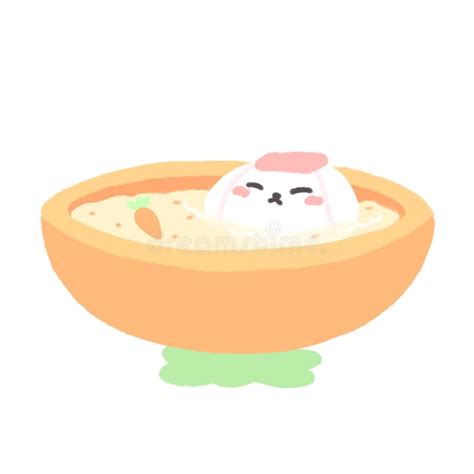 Hand Drawn Cute Rabbit With Carrot Bath In Doodle Style Stock Illustration Illustration Of