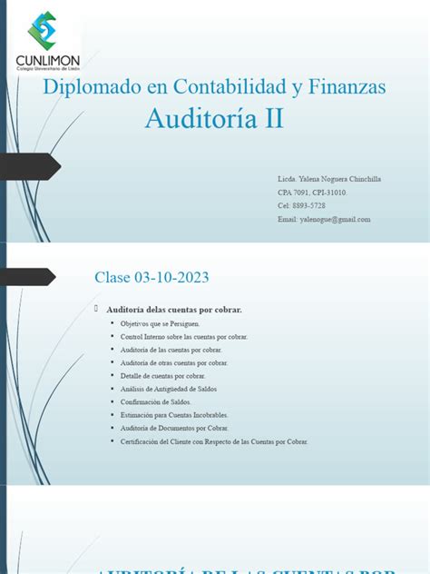 Auditoria Cuentas Por Cobrar Pdf Auditoría Contralor