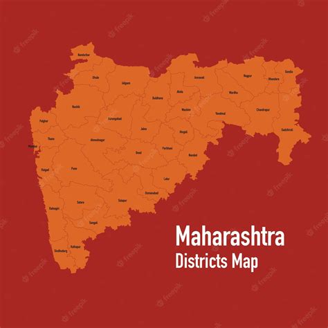 Premium Vector Vector Illustration Of Maharastra District Map