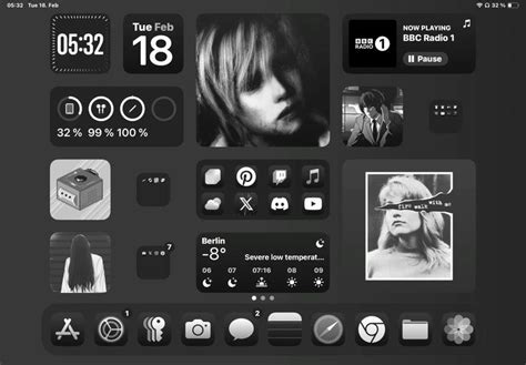 Ipad Widget Layout Grey Style Smartphone Hintergrund Ios
