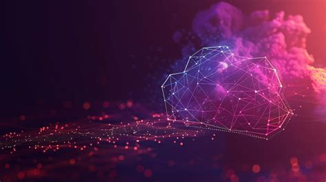 Futuristic Cloud Computing Concept With Digital Network Connections And Abstract Frame Border