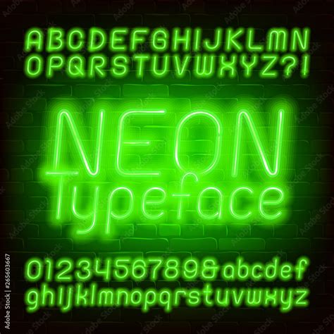 Green Neon Alphabet Font Uppercase And Lowercase Light Bulb Letters