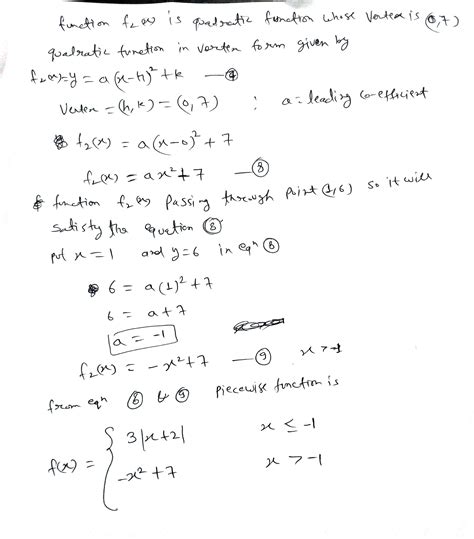 [solved] question on answer write the piecewise function for the