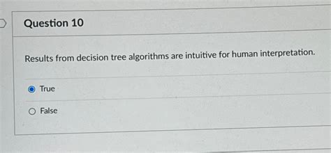 Solved Question Results From Decision Tree Algorithms Are Chegg