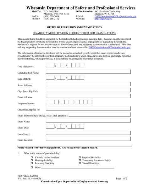 Form 1907 Fill Out Sign Online And Download Fillable Pdf Wisconsin