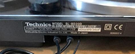 DC Servo Automatic Turntable System SL BD D R Player Technics Brand Radiomuseum Org