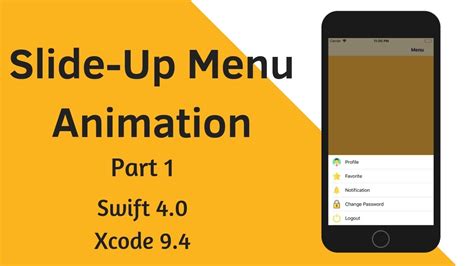 Swift How To Create A Slide Up Menu Animation Part 1 Youtube