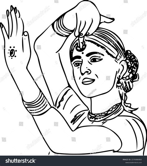Indian Classical Dance Form Kuchipudi Vector Stock Vector Royalty Free 2276986965 Shutterstock