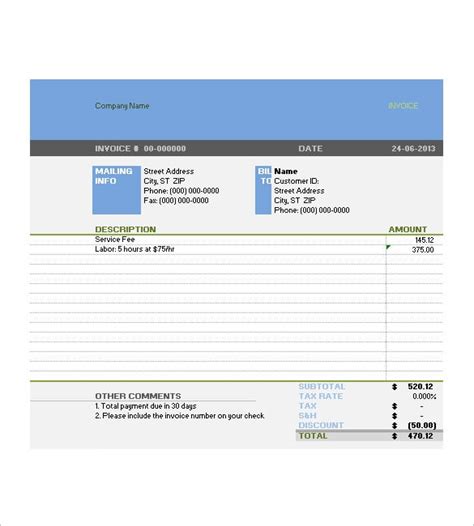 Tax Invoice Template 23 Word Excel Pdf Format Download