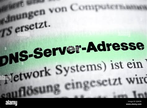 DNS Server Address Stock Photo Alamy