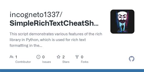 Github Incogneto1337simplerichtextcheatsheet This Script