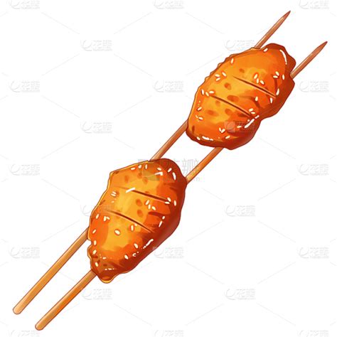 手绘 烧烤烤串美食元素 烤串