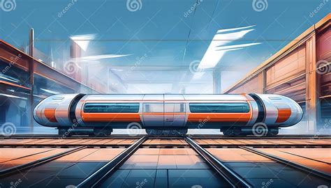 The Scene Of An Industrial Factory Train With Motion Blur And Movement