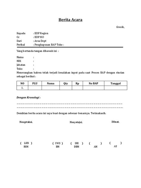 Berita Acara Penghapusan Bap Pdf