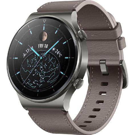Huawei Watch GT 3 Pro 46, GPS, Grey Titanium Case/Grey Leather Strap ...